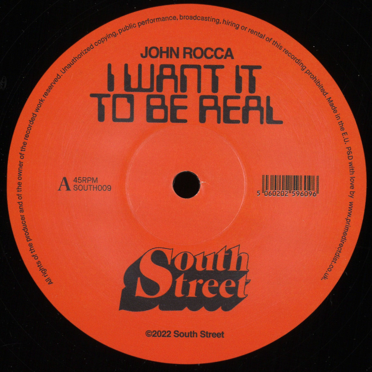 John Rocca - I Want It To Be Real EP / SOUTH STREET SOUTH009- Vinyl