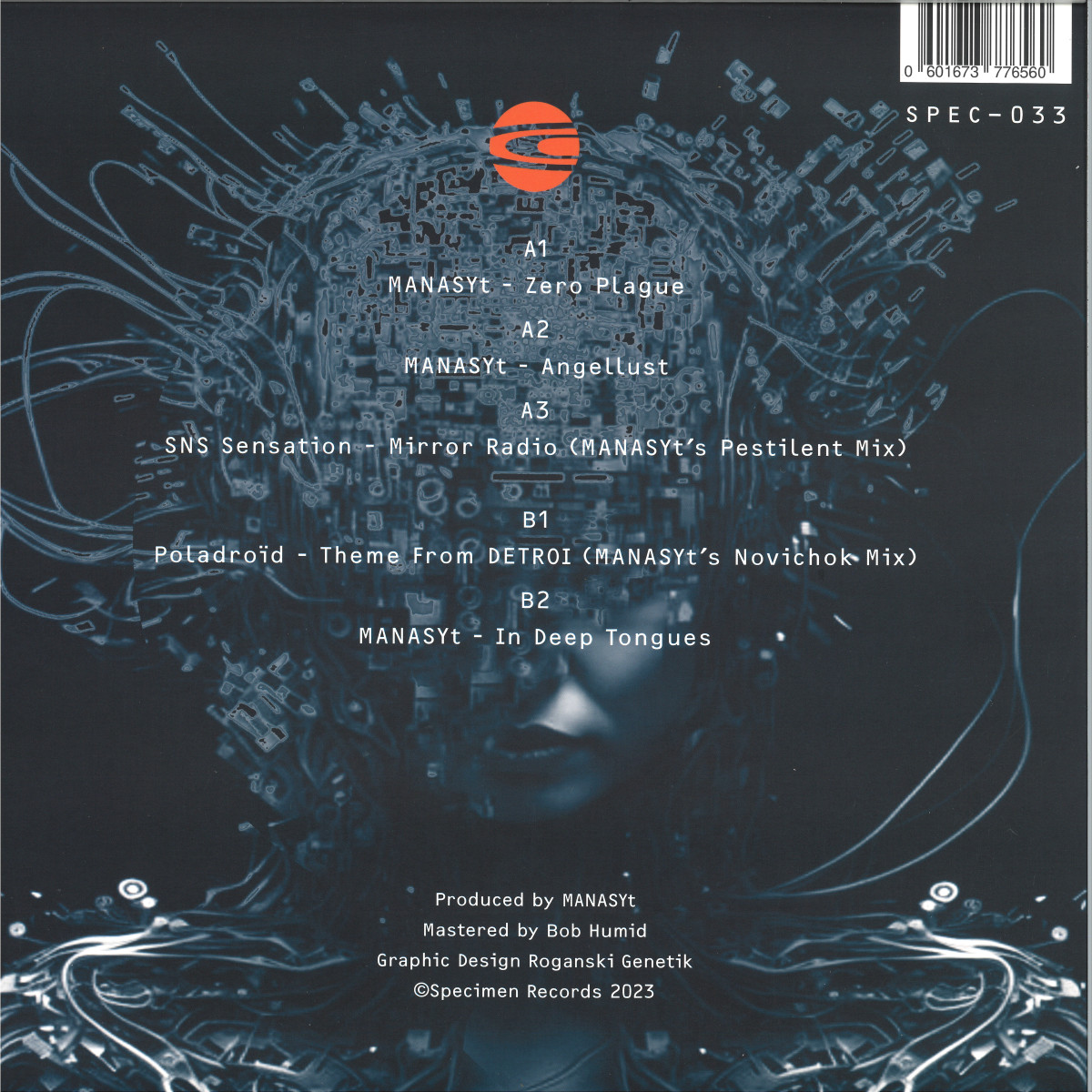 MANASYt - Zero Plague / Specimen Records SPEC-033- Vinyl