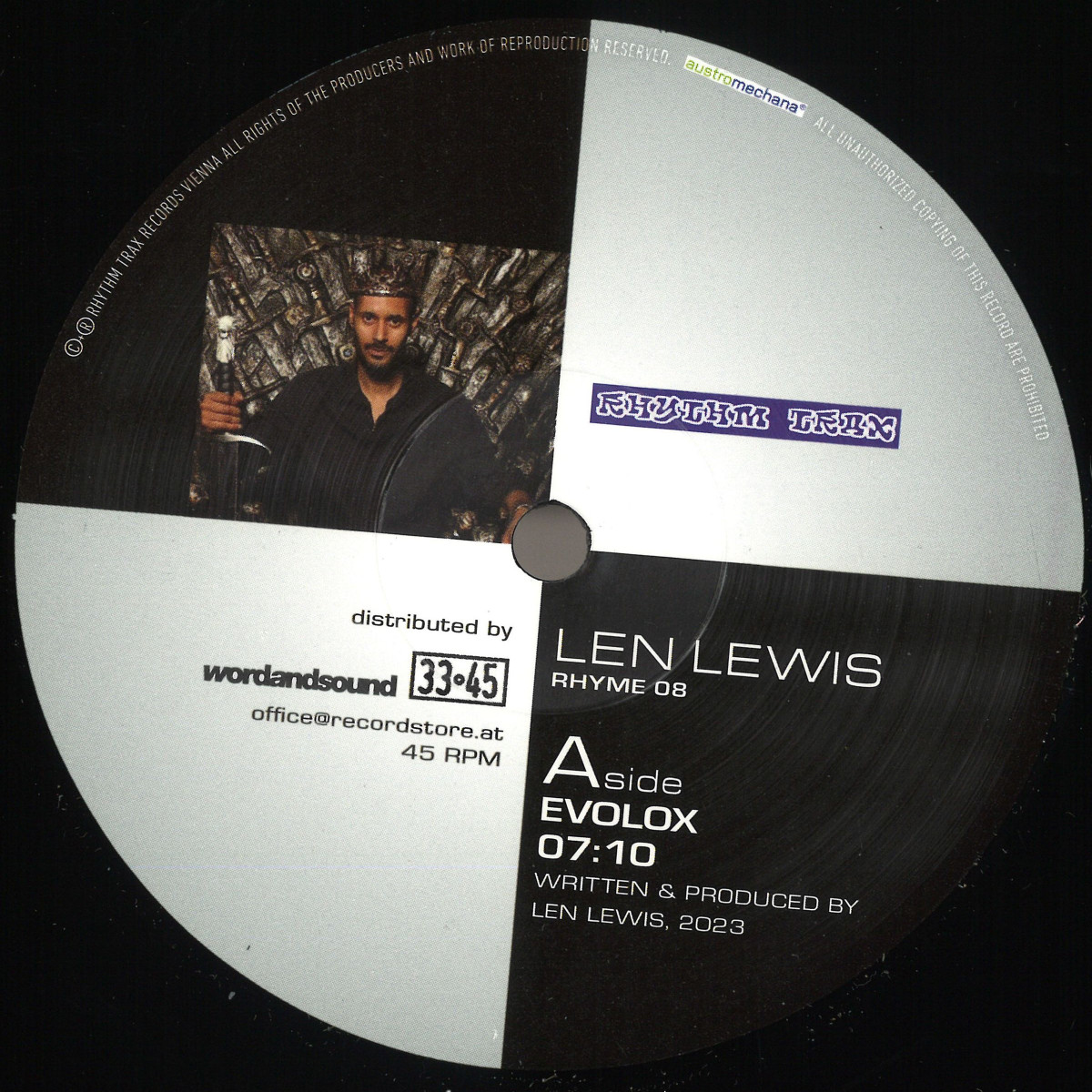 LEW LEWIS - evolox cc len pire ep / Rhythm Trax RHYME08- Vinyl