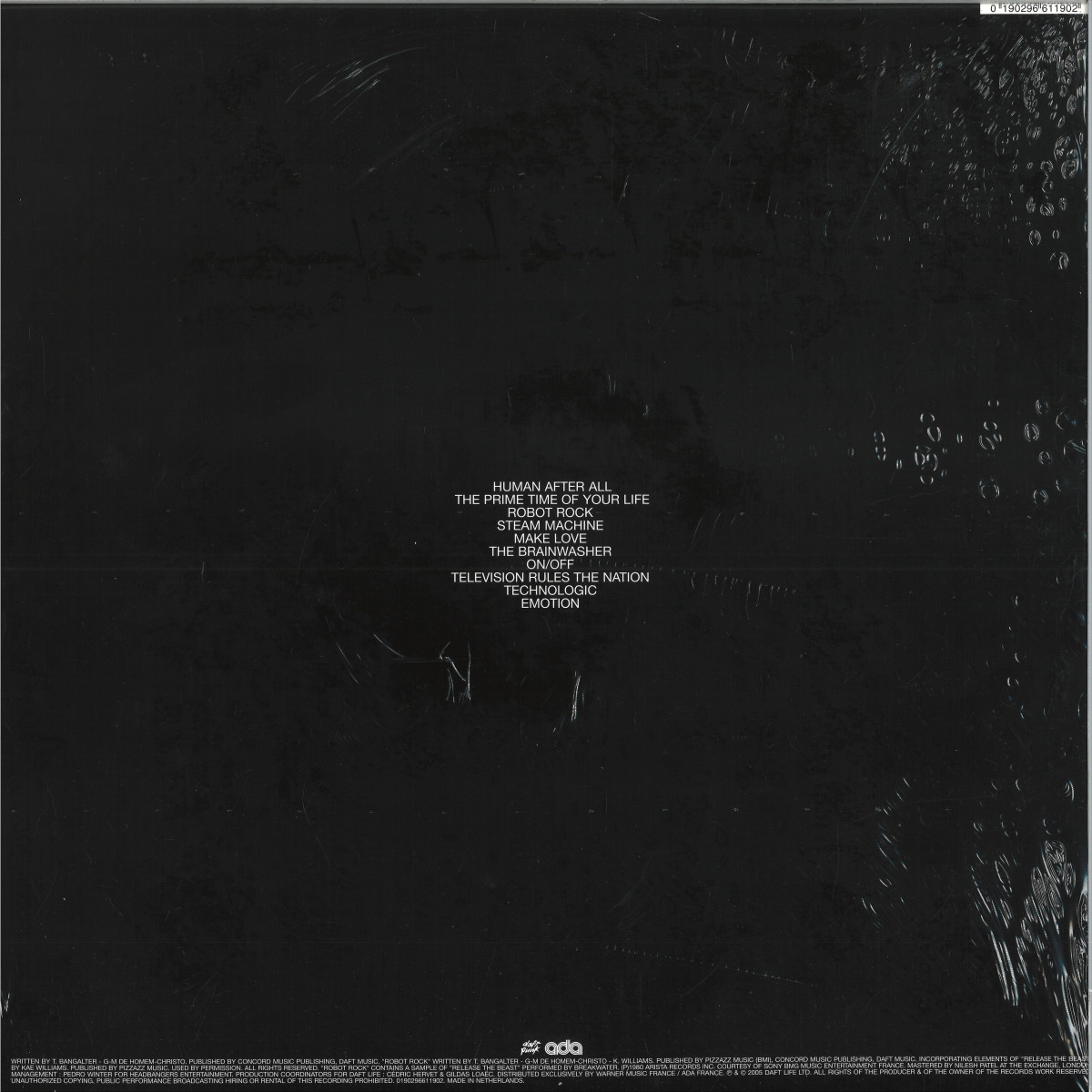 Daft Punk - Human After All LP 2x12" / Virgin UK 0190296611902- Vinyl