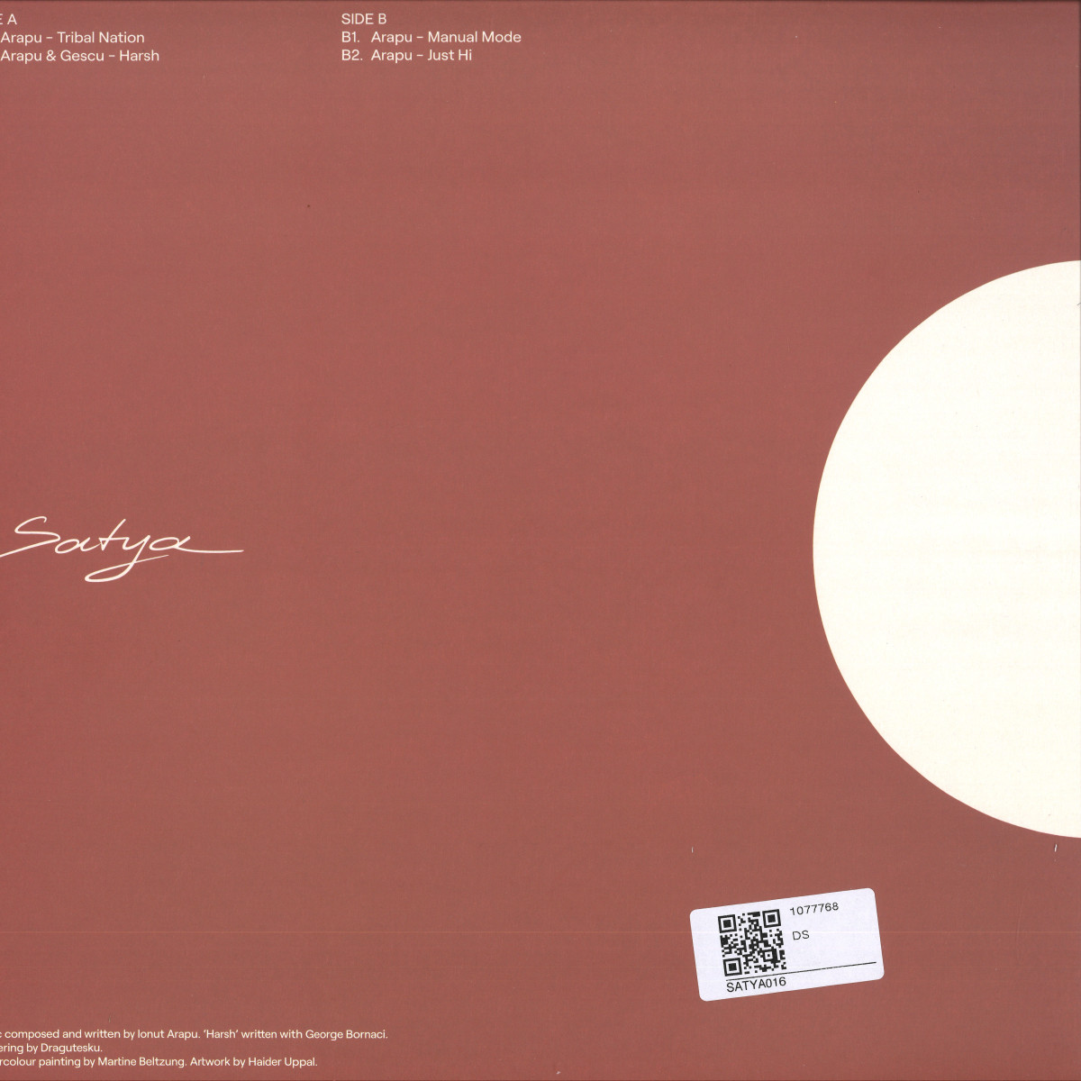 Arapu - Tribal Nation / Satya SATYA016- Vinyl