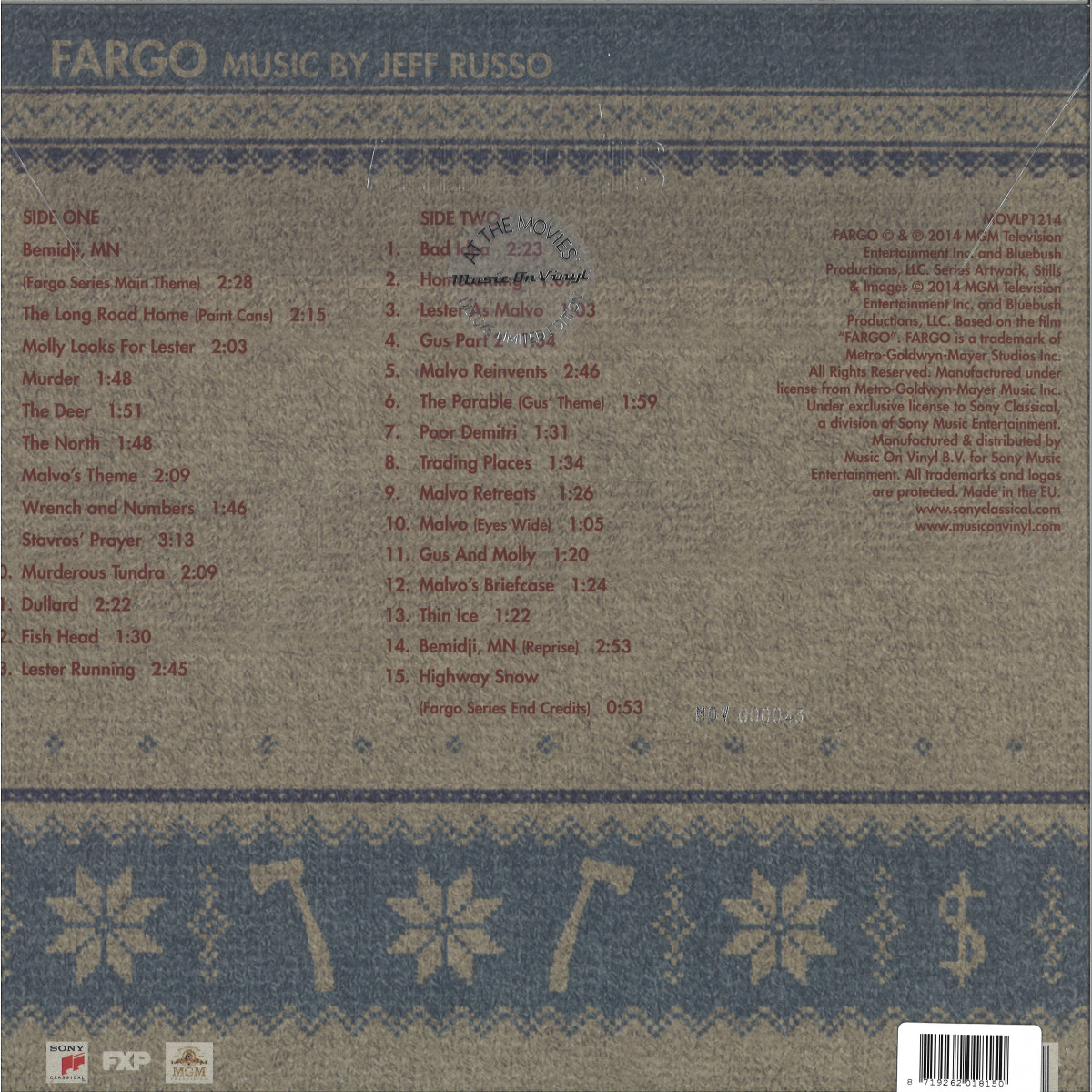 Original TV Soundtrack - Fargo / Music On Vinyl MOVLP1214C- Vinyl