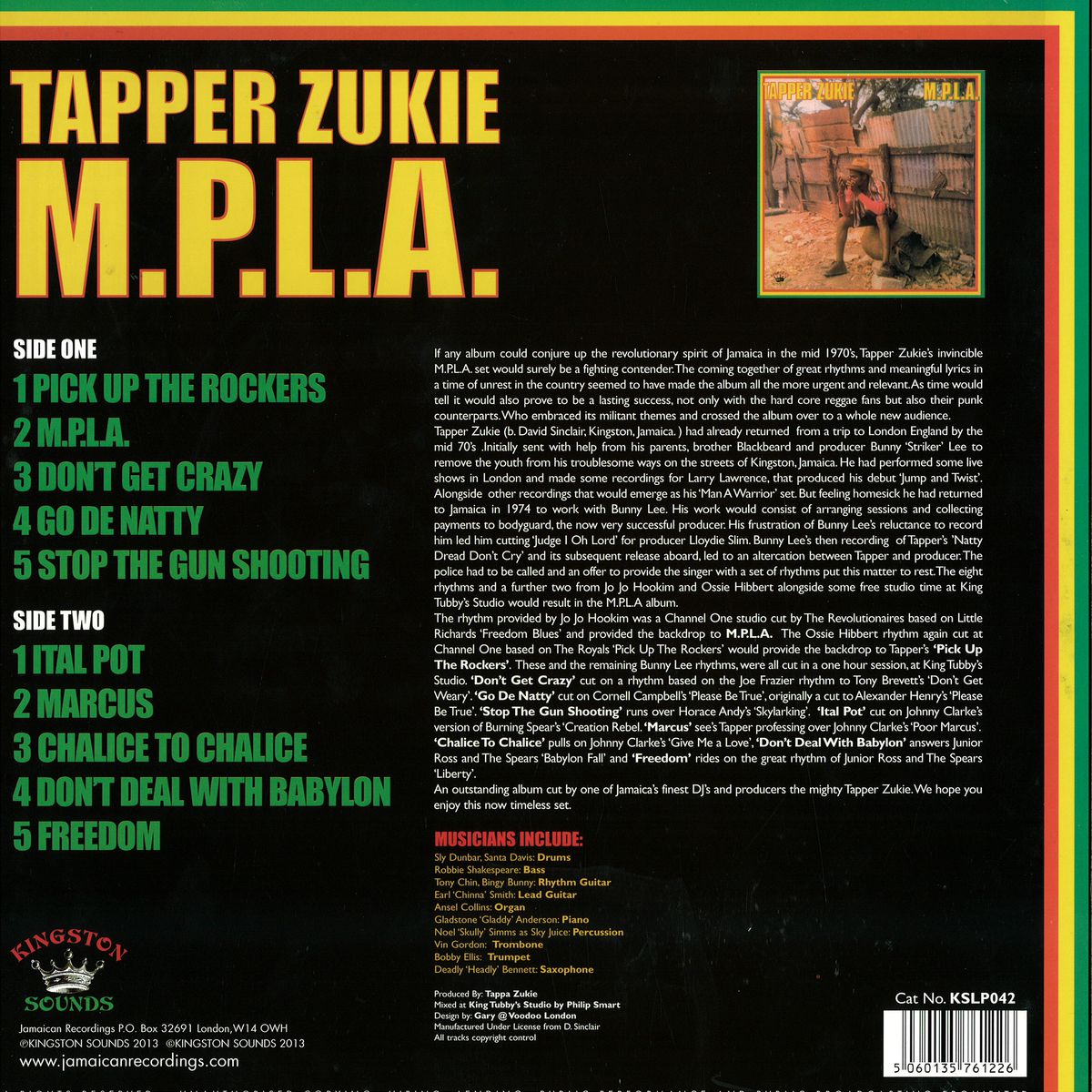 Tapper Zukie - M.P.L.A. / Kingston Sounds KSLP042- Vinyl