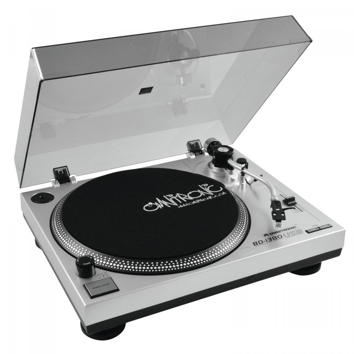 Turntable / Plattenspieler - OMNITRONIC BD-1380 USB Silver / Omnitronic ...