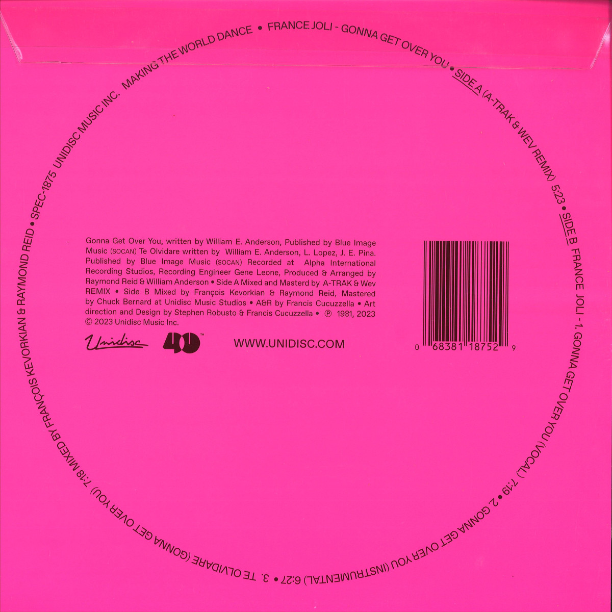 France Joli Gonna Get Over You Unidisc Spec 1875 Vinyl